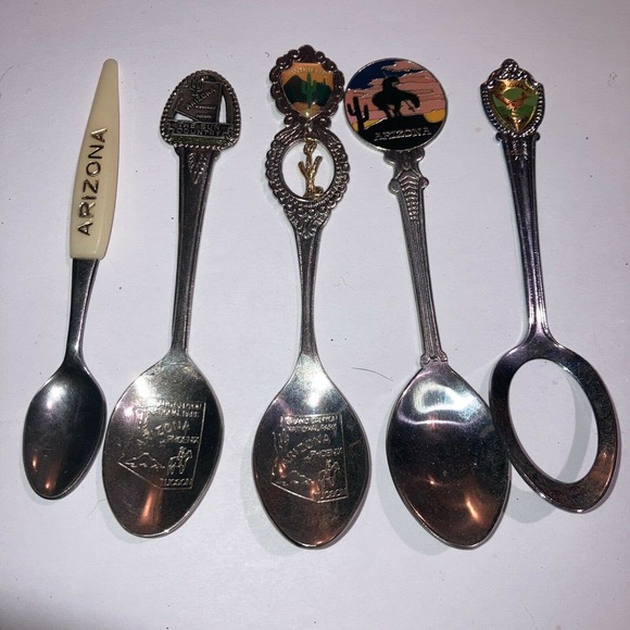 Other | Lot Of 5 Vintage Collectible Souvenir Travel Spoons Arizona ...